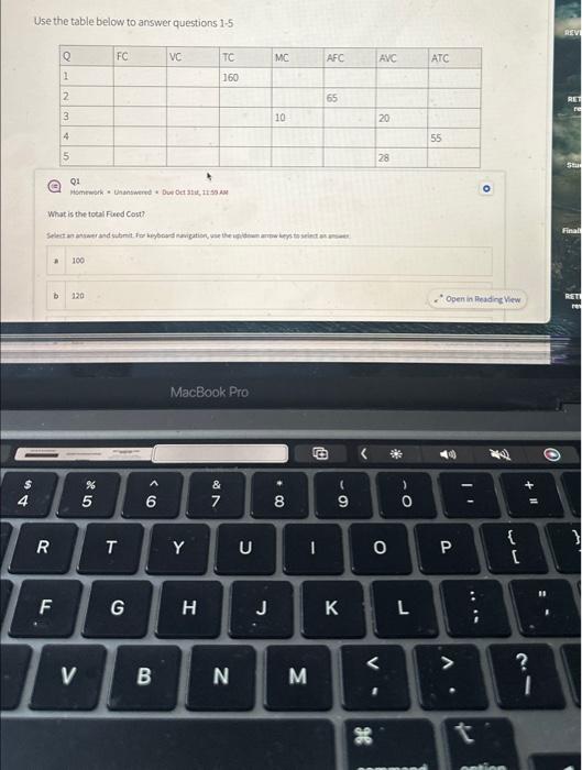 $ 4 Use the table below to answer questions 1-5 R Q 1 | Chegg.com