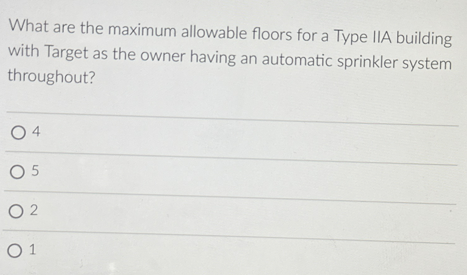 Solved What are the maximum allowable floors for a Type IIA | Chegg.com