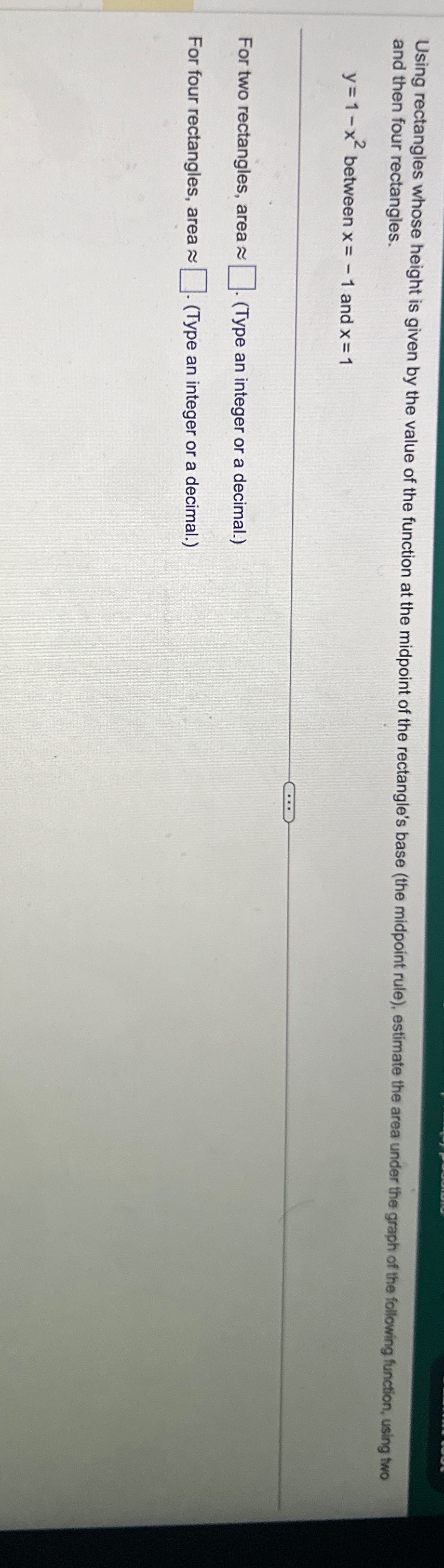 Solved Using rectangles whose height is given by the value | Chegg.com