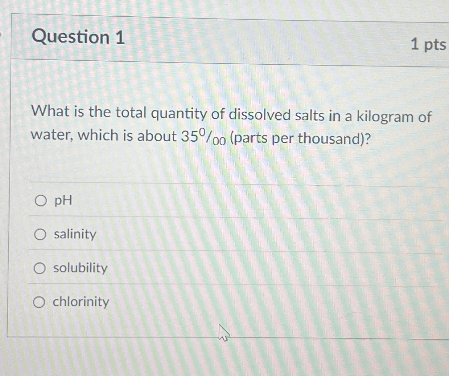 Solved Question 1What is the total quantity of dissolved | Chegg.com