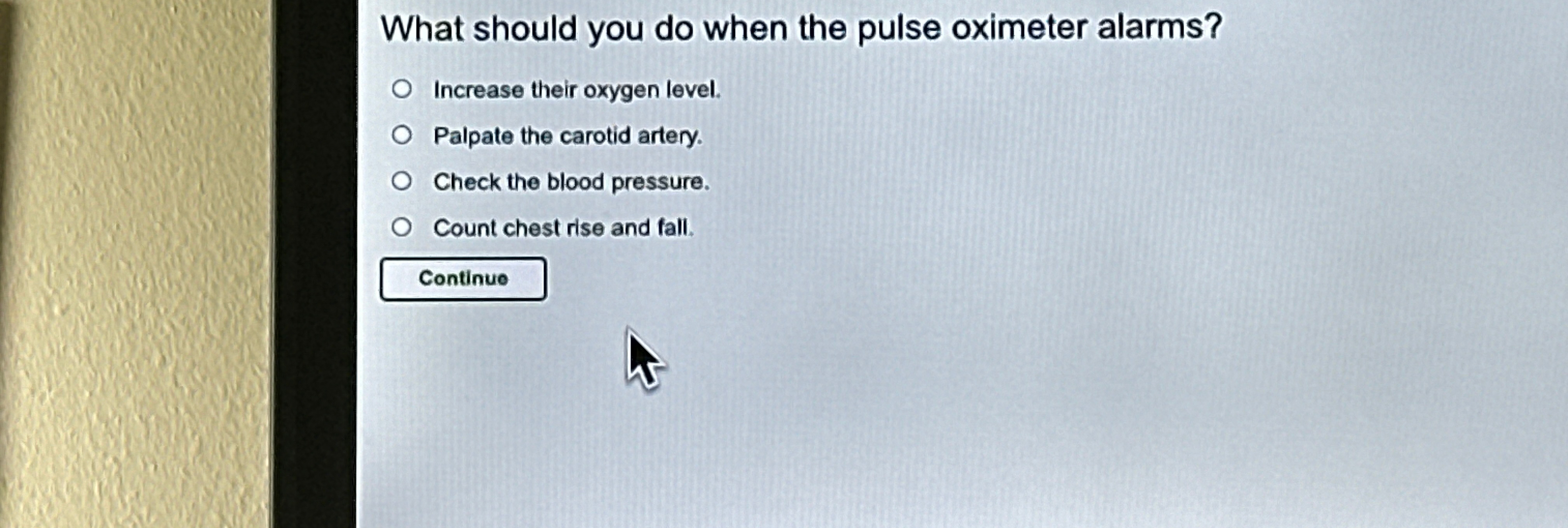 Solved What should you do when the pulse oximeter | Chegg.com