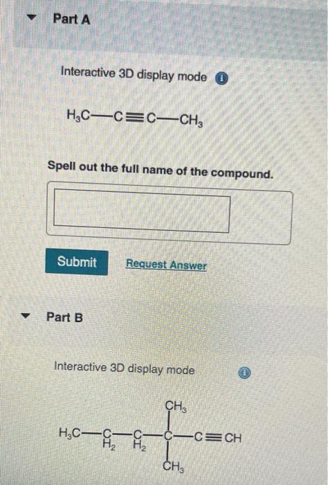 Solved Part A Interactive 3D display mode 0 H2C-C=C—CH, | Chegg.com