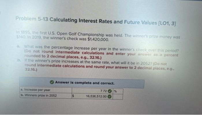 Solved Problem 5-13 Calculating Interest Rates and Future | Chegg.com