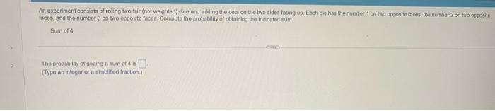 Solved > An experiment consists of rolling two fair (not | Chegg.com