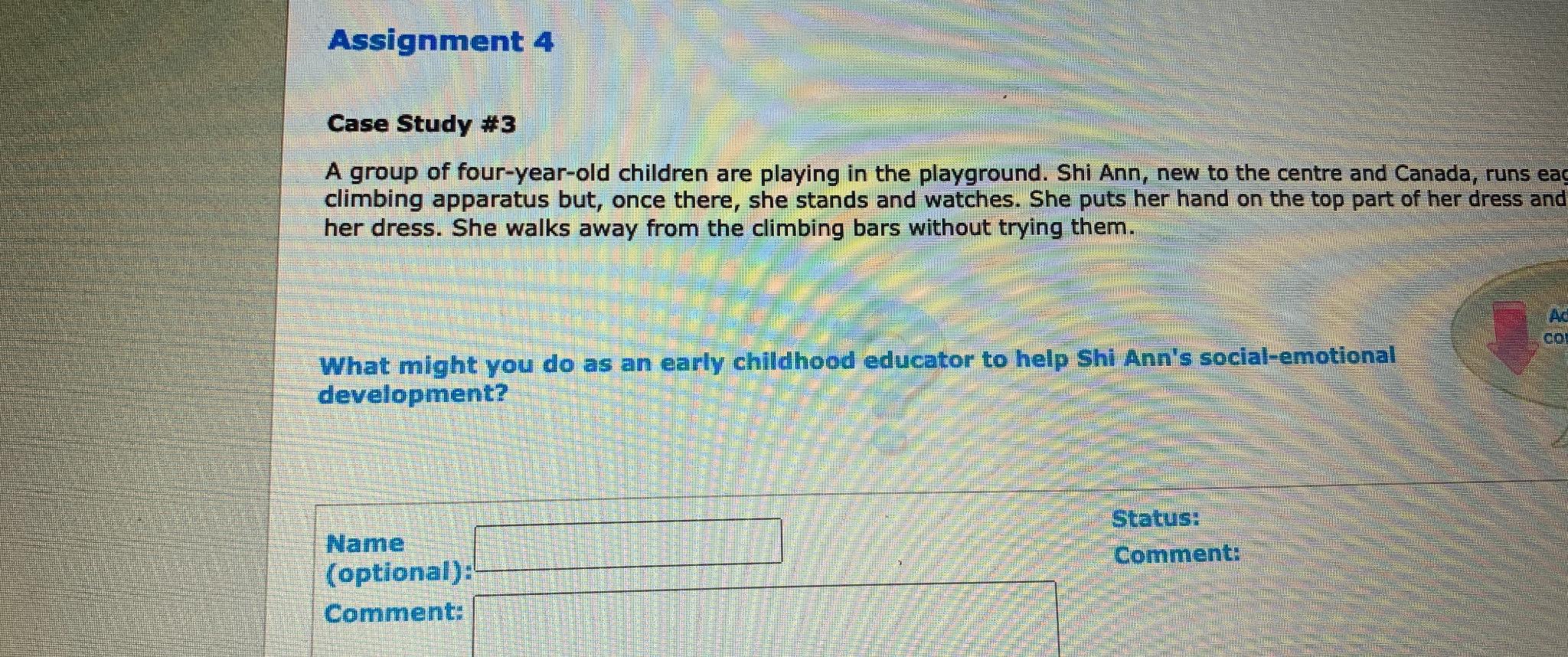 Assignment 4Case Study #3A group of four-year-old | Chegg.com