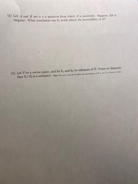 Solved 18) Let A and B are nxn matrices from which is | Chegg.com