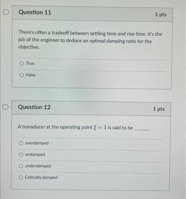Solved Which of the following is 1/τ for a second-order | Chegg.com