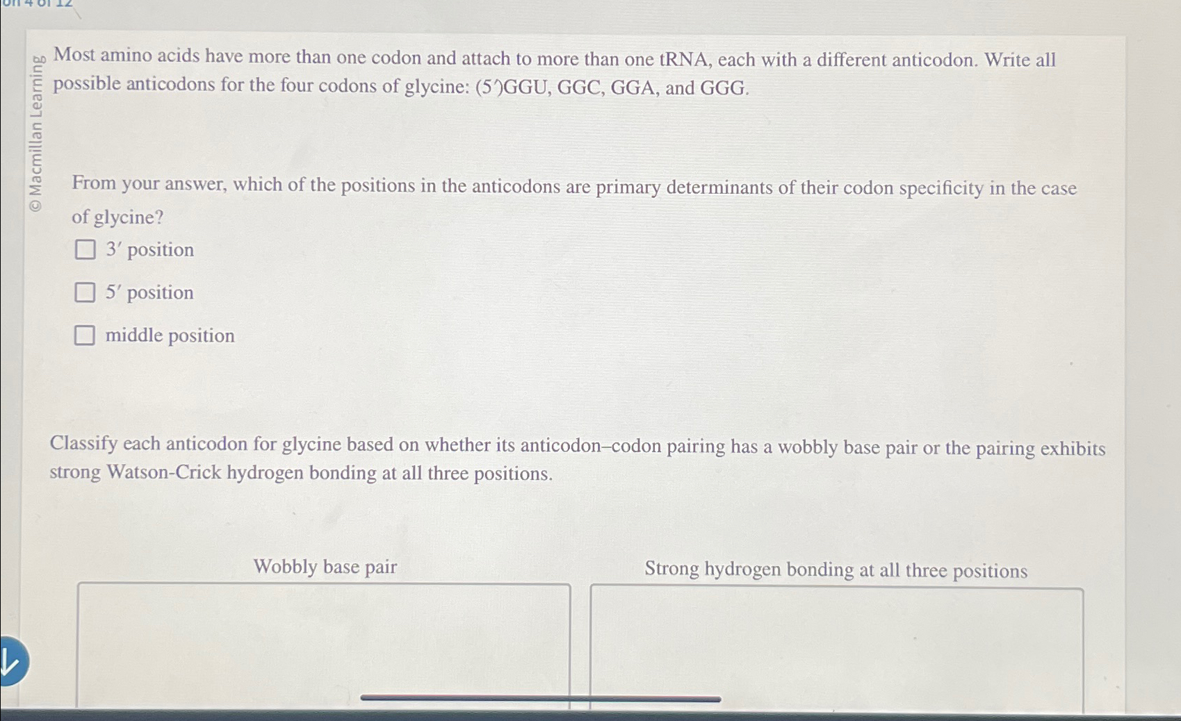 Solved Most amino acids have more than one codon and attach | Chegg.com
