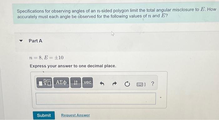Solved Specifications for observing angles of an n-sided | Chegg.com