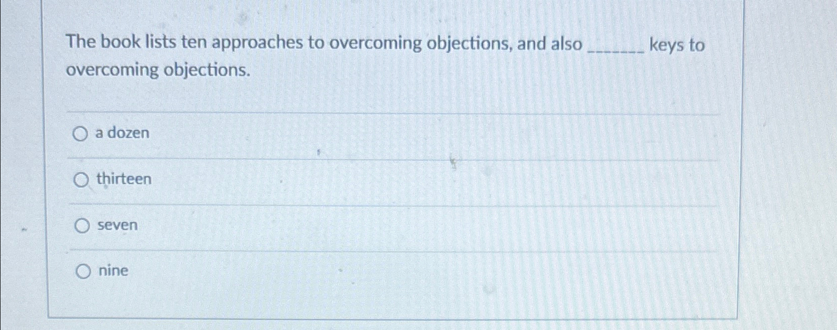 Solved The book lists ten approaches to overcoming | Chegg.com