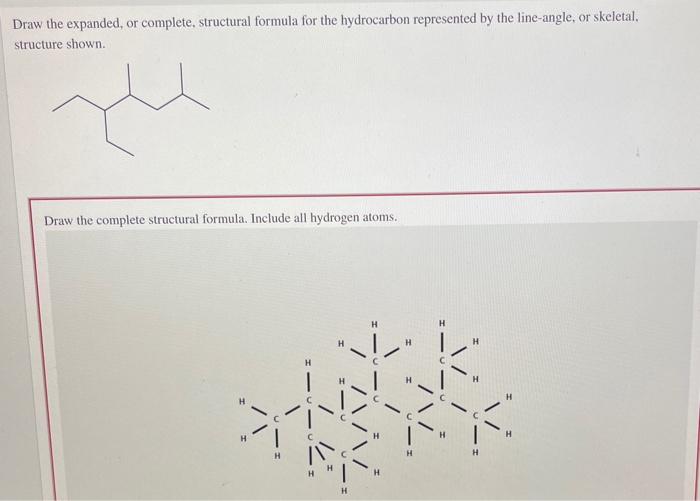 Solved Draw the expanded, or complete, structural formula | Chegg.com