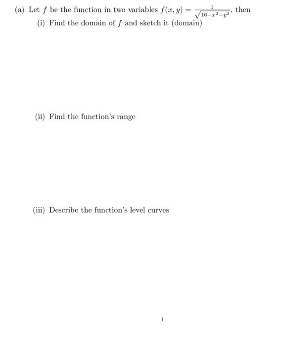 Solved (a) Let f be the function in two variables | Chegg.com