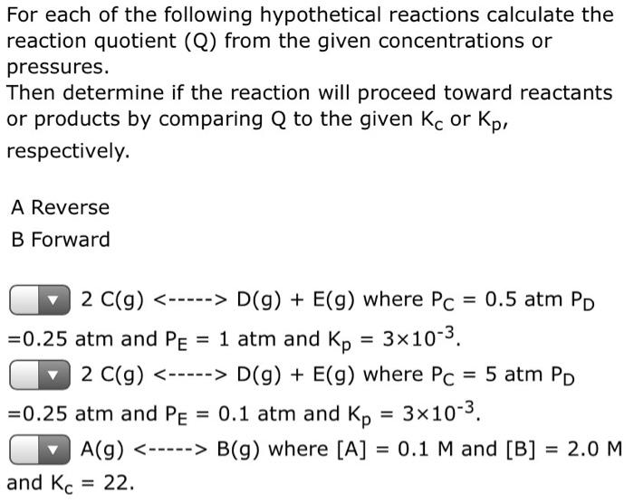 Solved For each of the following hypothetical reactions | Chegg.com