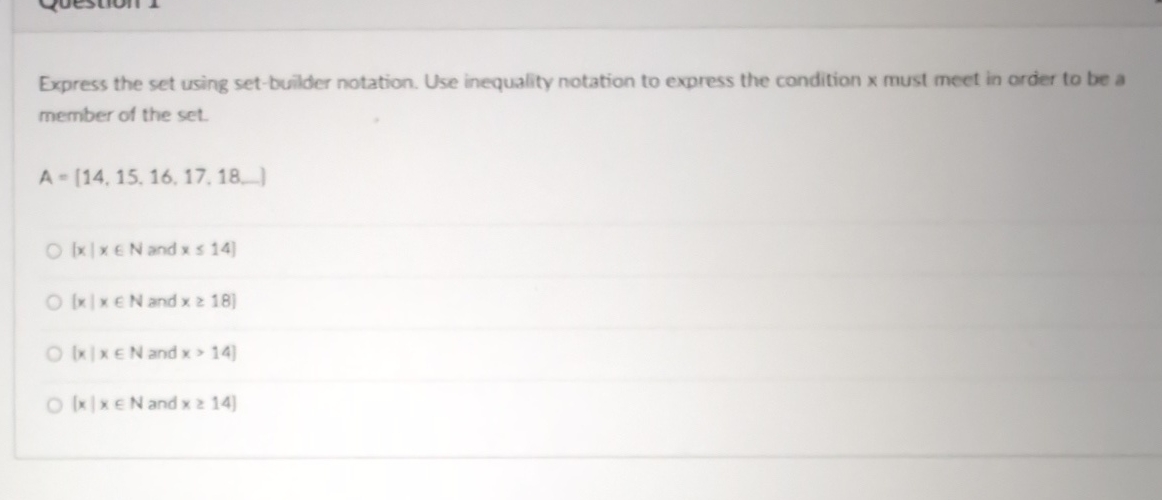Solved Express the set using set-builder notation. Use | Chegg.com