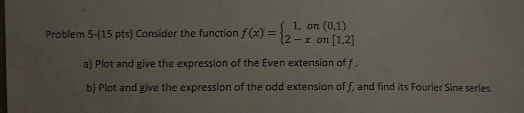 Solved Problem 5-(15 ﻿pts) ﻿Consider the function | Chegg.com