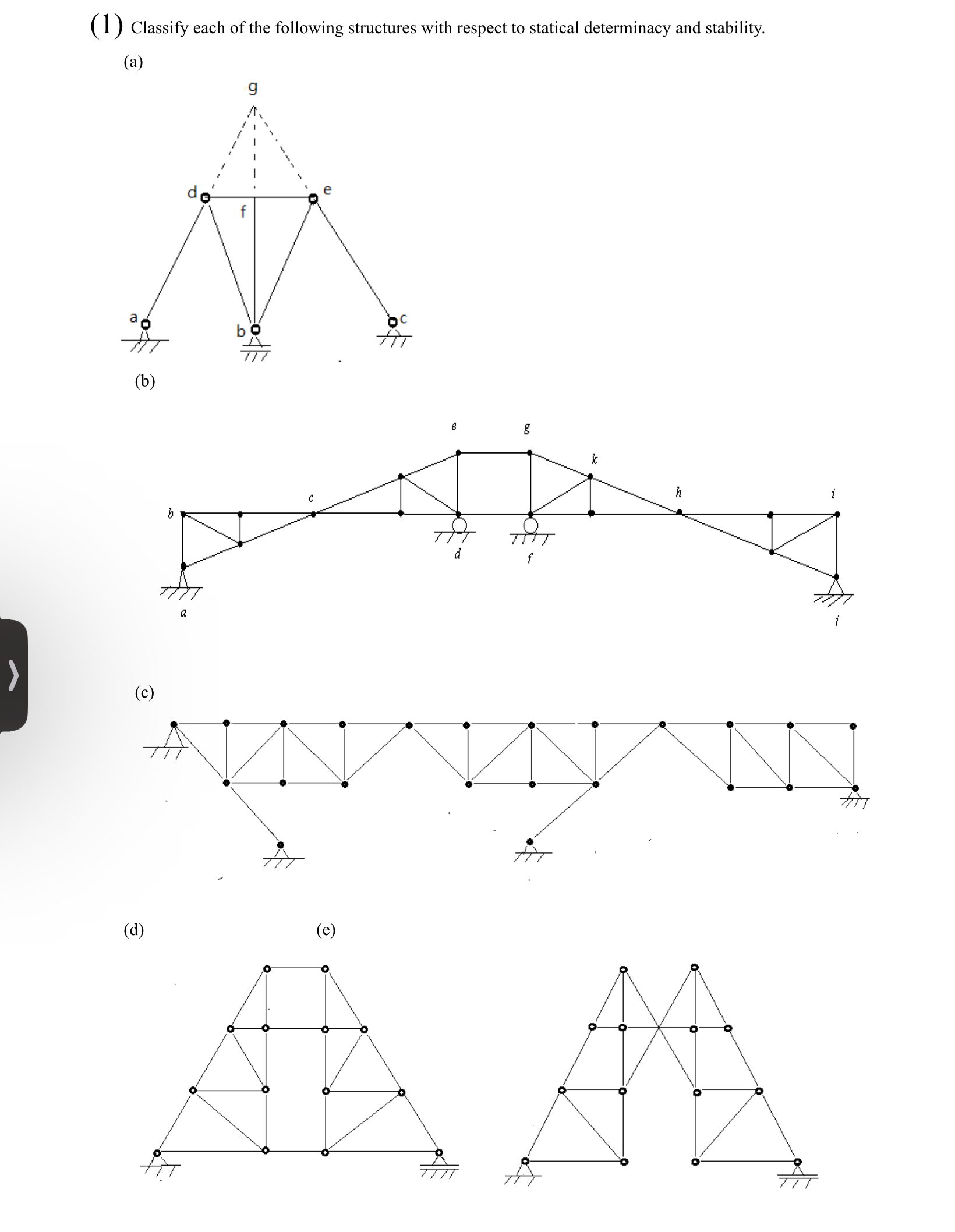 Solved (1) ﻿Classify each of the following structures with | Chegg.com