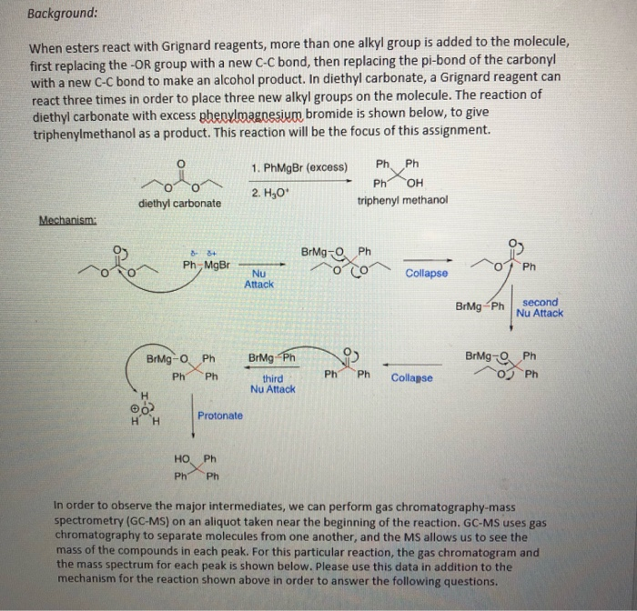 Solved Background: When esters react with Grignard reagents, | Chegg.com