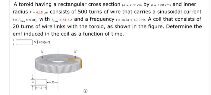 Solved A toroid having a rectangular cross section (a = 2.00 | Chegg.com