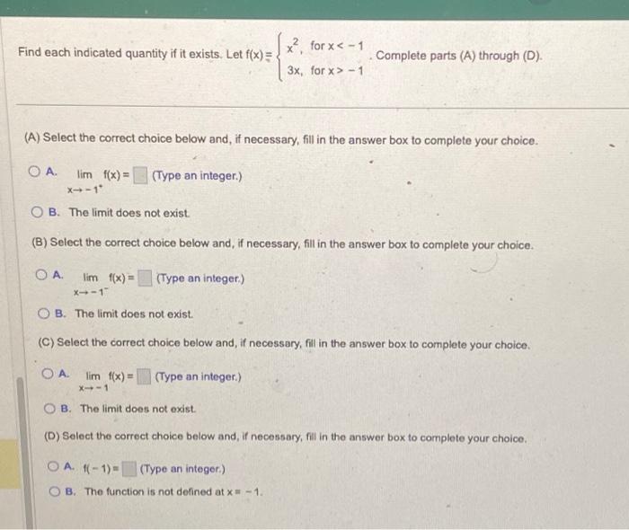 Solved Find each indicated quantity if it exists. Let | Chegg.com