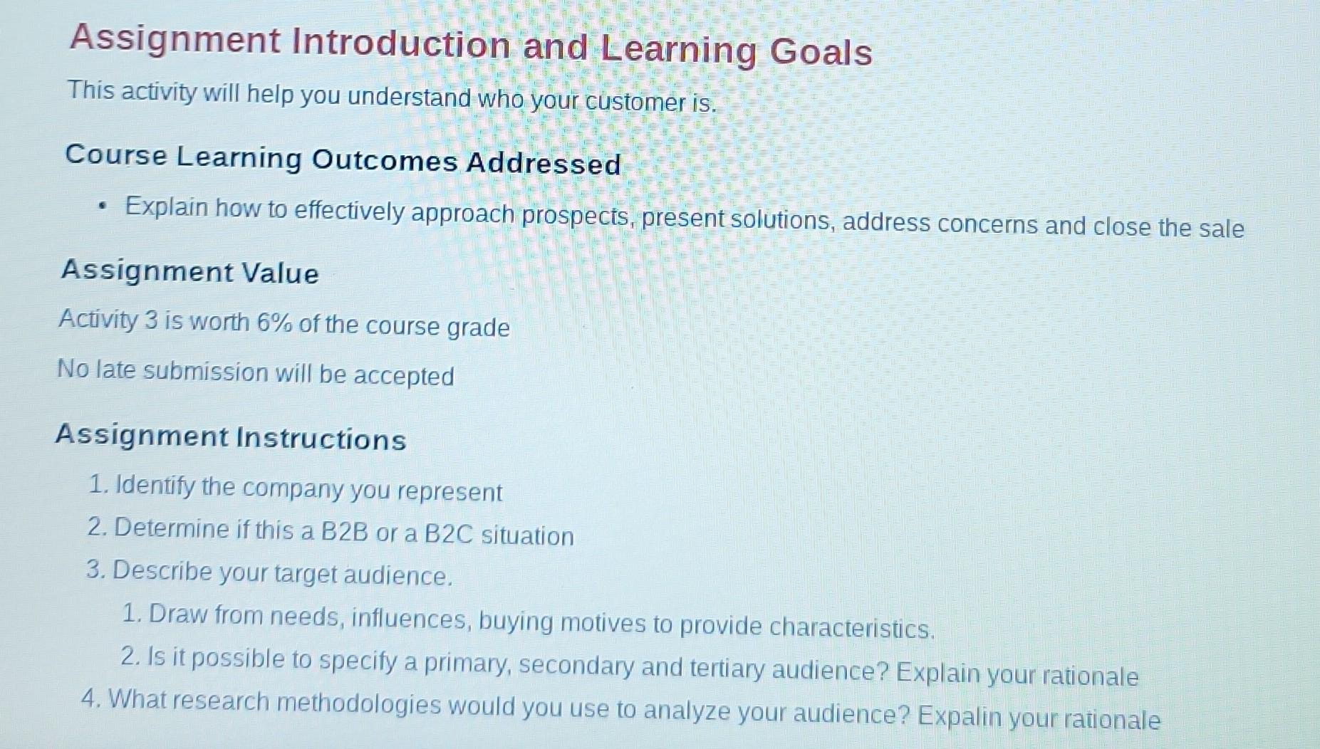 Solved Assignment Introduction and Learning Goals This | Chegg.com