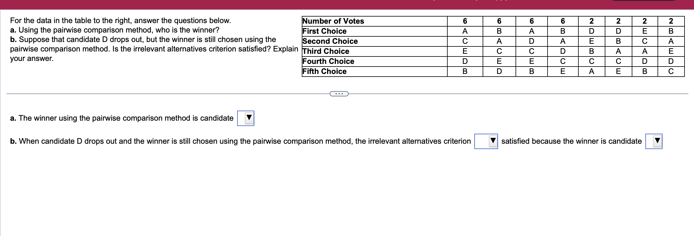 Solved For the data in the table to the right, answer the | Chegg.com