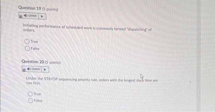 Solved Question 19 (5 points) Listen Initiating performance | Chegg.com