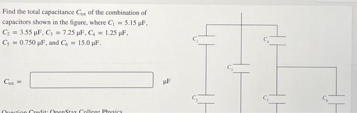 Solved Find the total capacitance Ctot of the combination | Chegg.com