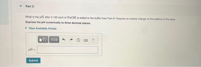 Solved What is the pH of a buffer prepared by adding 0.506 | Chegg.com