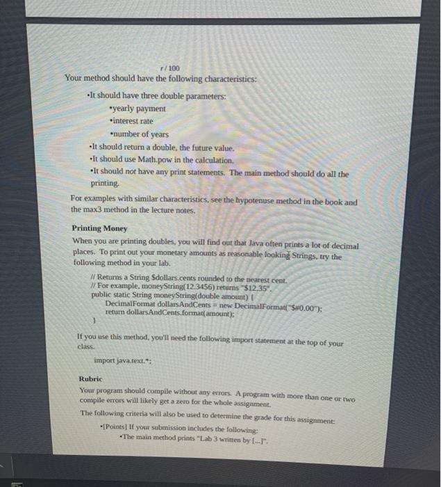 Solved COSC 1336 Lab 3: Computing Future Values The Future | Chegg.com