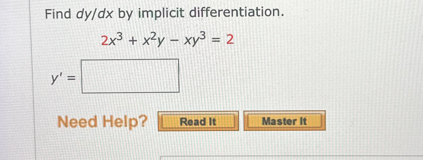 Solved Find dydx ﻿by implicit | Chegg.com