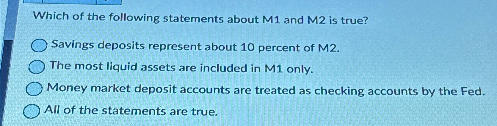 Solved Which of the following statements about M1 ﻿and M2 | Chegg.com