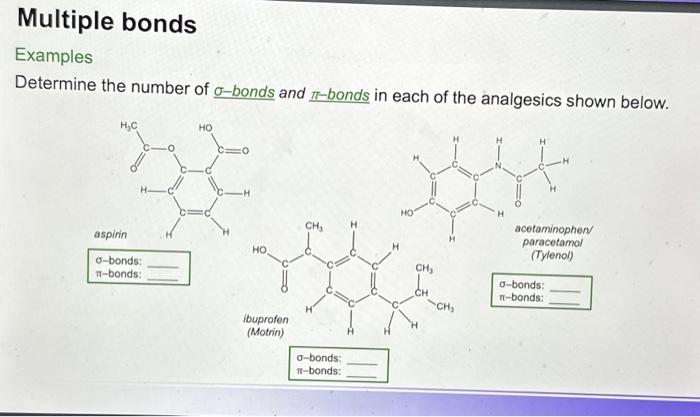 Solved Multiple bonds Examples Determine the number of | Chegg.com