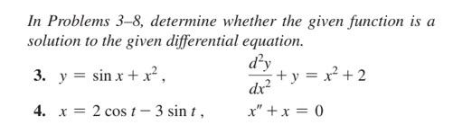 Solved In Problems 3-8, determine whether the given function | Chegg.com