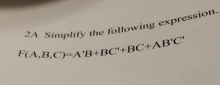 Solved 2A Simplify the following expression. | Chegg.com