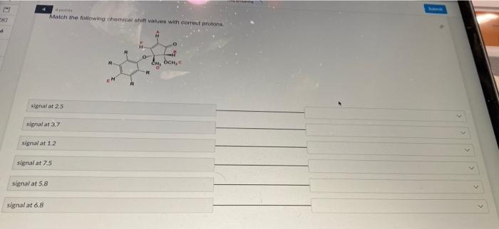 Solved my Match the following chemical shit whes with | Chegg.com