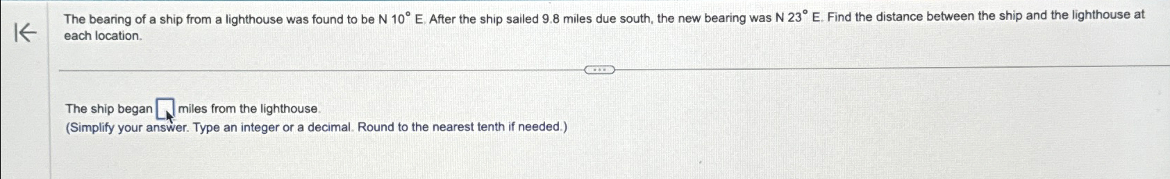 Solved The bearing of a ship from a lighthouse was found to | Chegg.com
