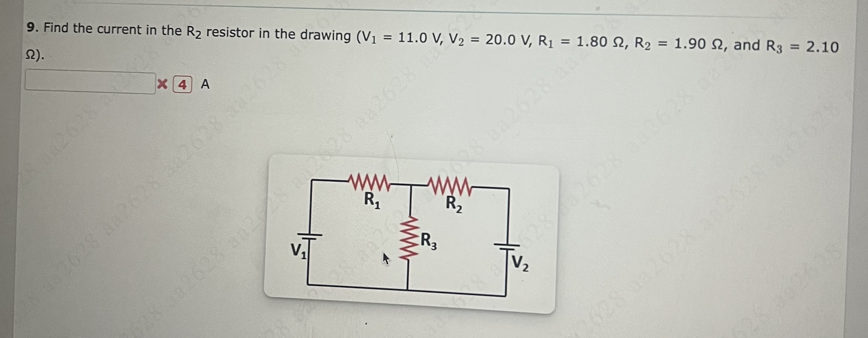 Solved Find the current in the R2 ﻿resistor in the drawing , | Chegg.com
