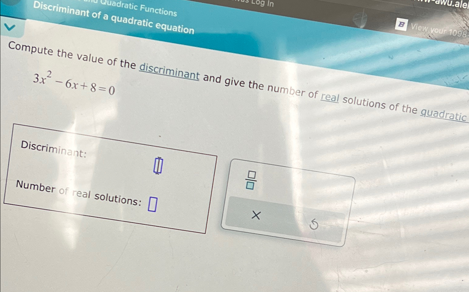 Solved Compute the value of the discriminant and give the | Chegg.com