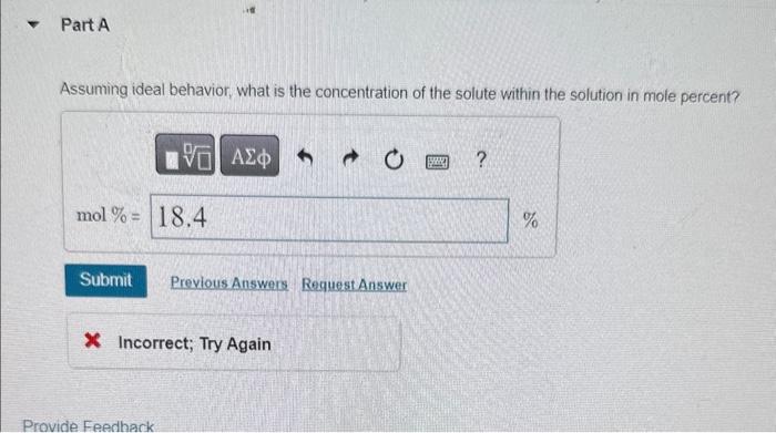 Solved The vapor above an aqueous solution contains 17.6mg | Chegg.com