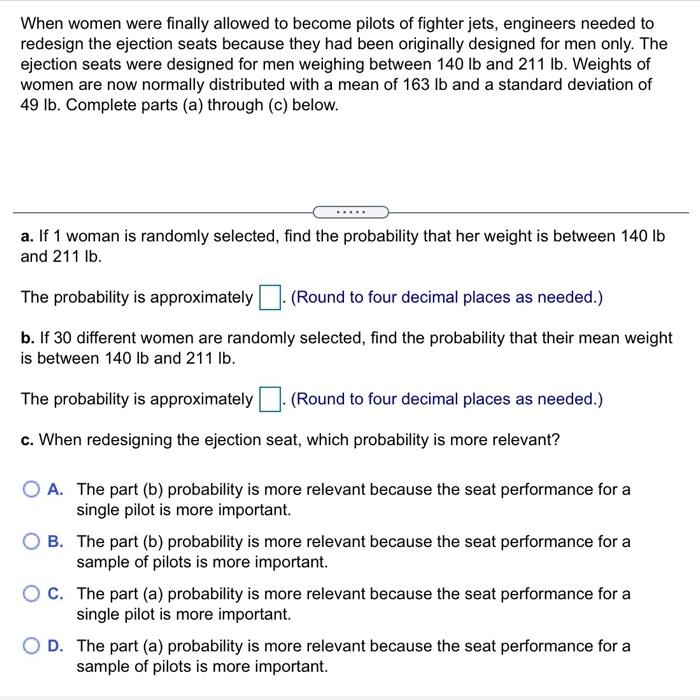 Solved When women were finally allowed to become pilots of | Chegg.com