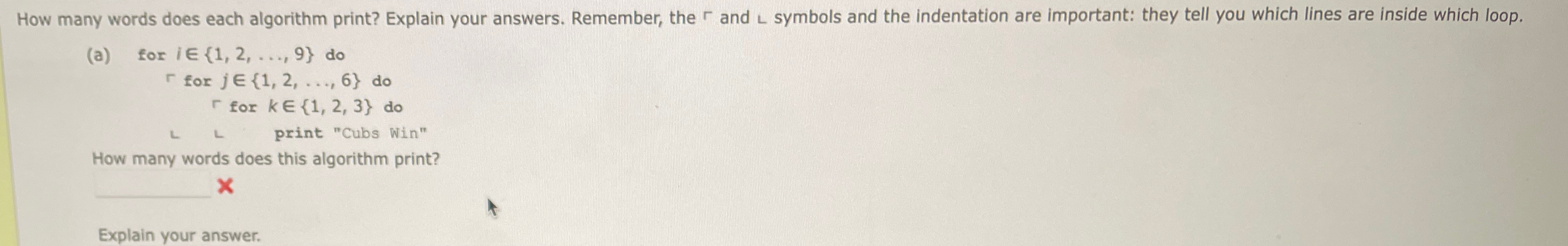 Solved How Many Words Does Each Algorithm Print Explain 6308