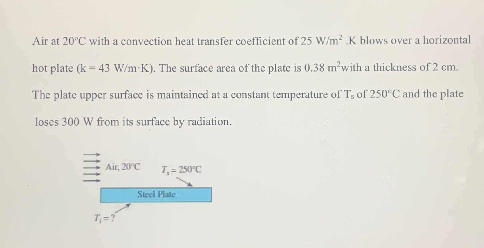 Solved Air at 20°C ﻿with a convection heat transfer | Chegg.com