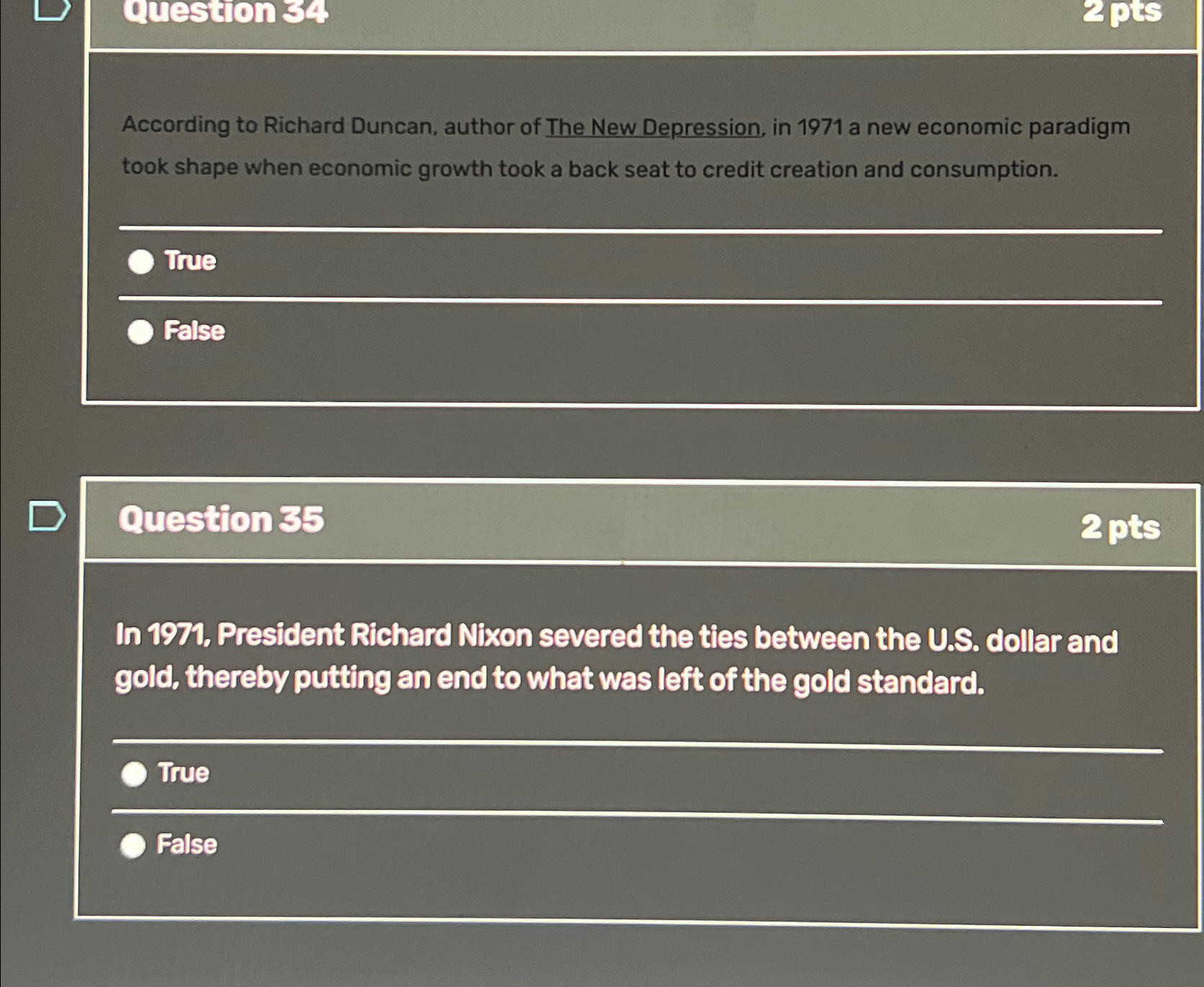Solved According to Richard Duncan, author of The New | Chegg.com