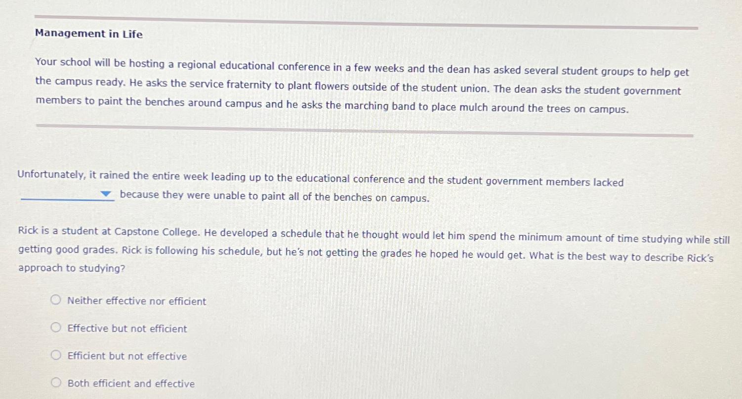 Solved Management in LifeYour school will be hosting a | Chegg.com