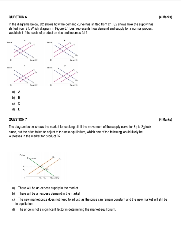 Solved QUESTION 6(4 ﻿Marks)In the diagrams below, D2 ﻿shows | Chegg.com