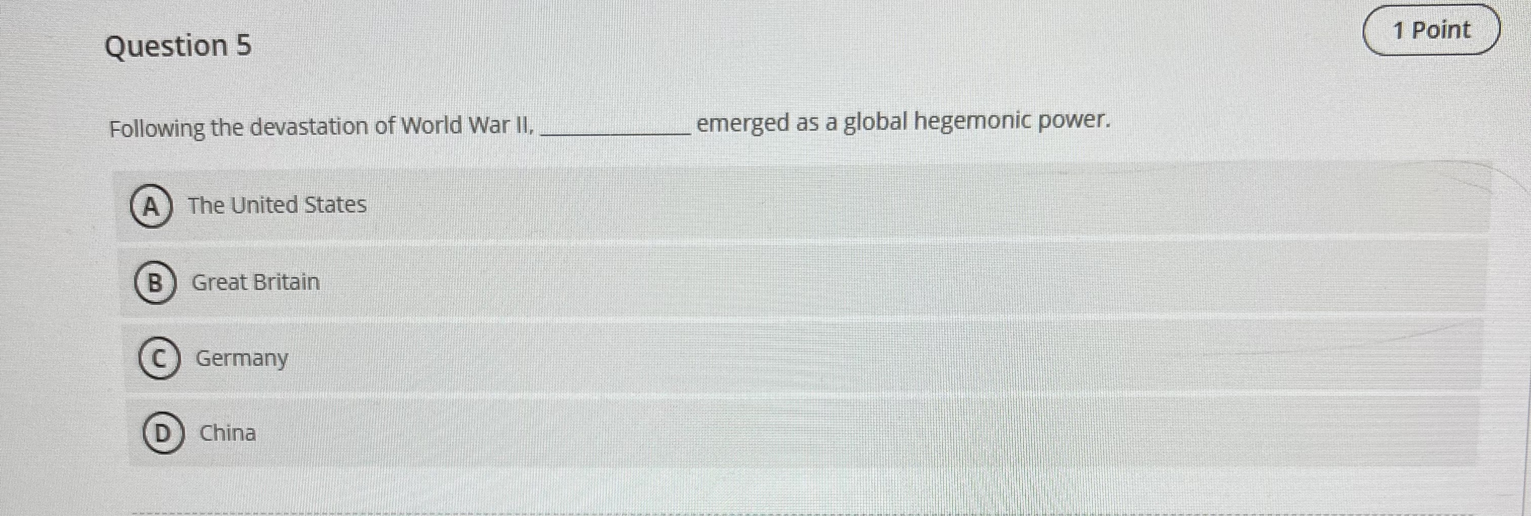 Solved Question 5Following the devastation of World War | Chegg.com