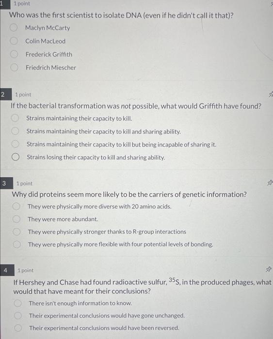 Solved Who was the first scientist to isolate DNA (even if | Chegg.com