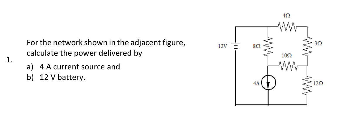 Solved For the network shown in the adjacent | Chegg.com