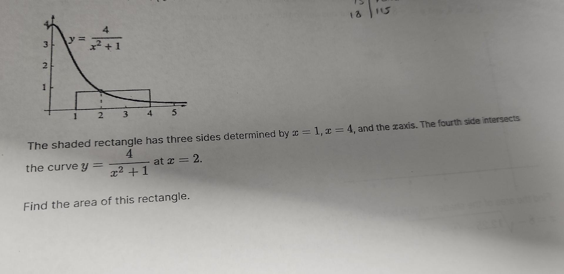 Solved The shaded rectangle has three sides determined by | Chegg.com