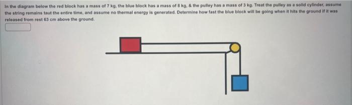 Solved In the diagram below the red block has a mass of 7 | Chegg.com